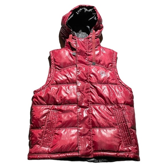 Akademiks | Jackets & Coats | Y2k Mens Akademiks Red Hooded Puffer Vest ...